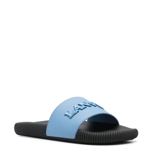 Lanvin | Shoes | Lanvin Mens Logo Patch Slip On Sandal Slides Flip Flop ...
